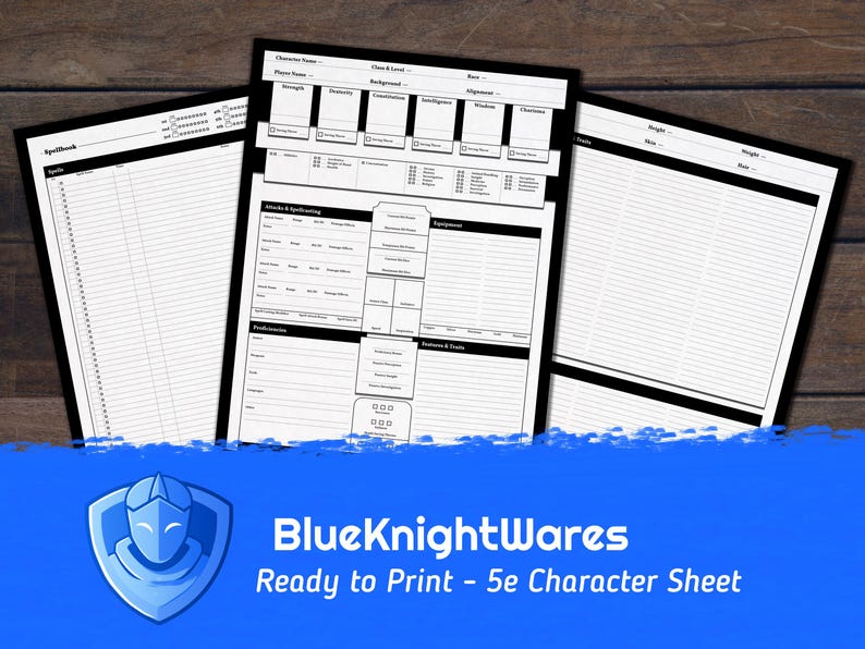 Dnd 5e Custom Character Sheet: Printable PDF Compatible With Dungeons ...