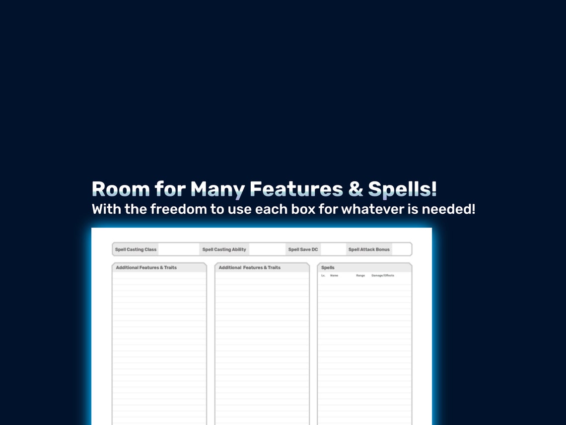 Dnd 5e Condensed Character Sheet for One-shots: Printable & Fillable ...