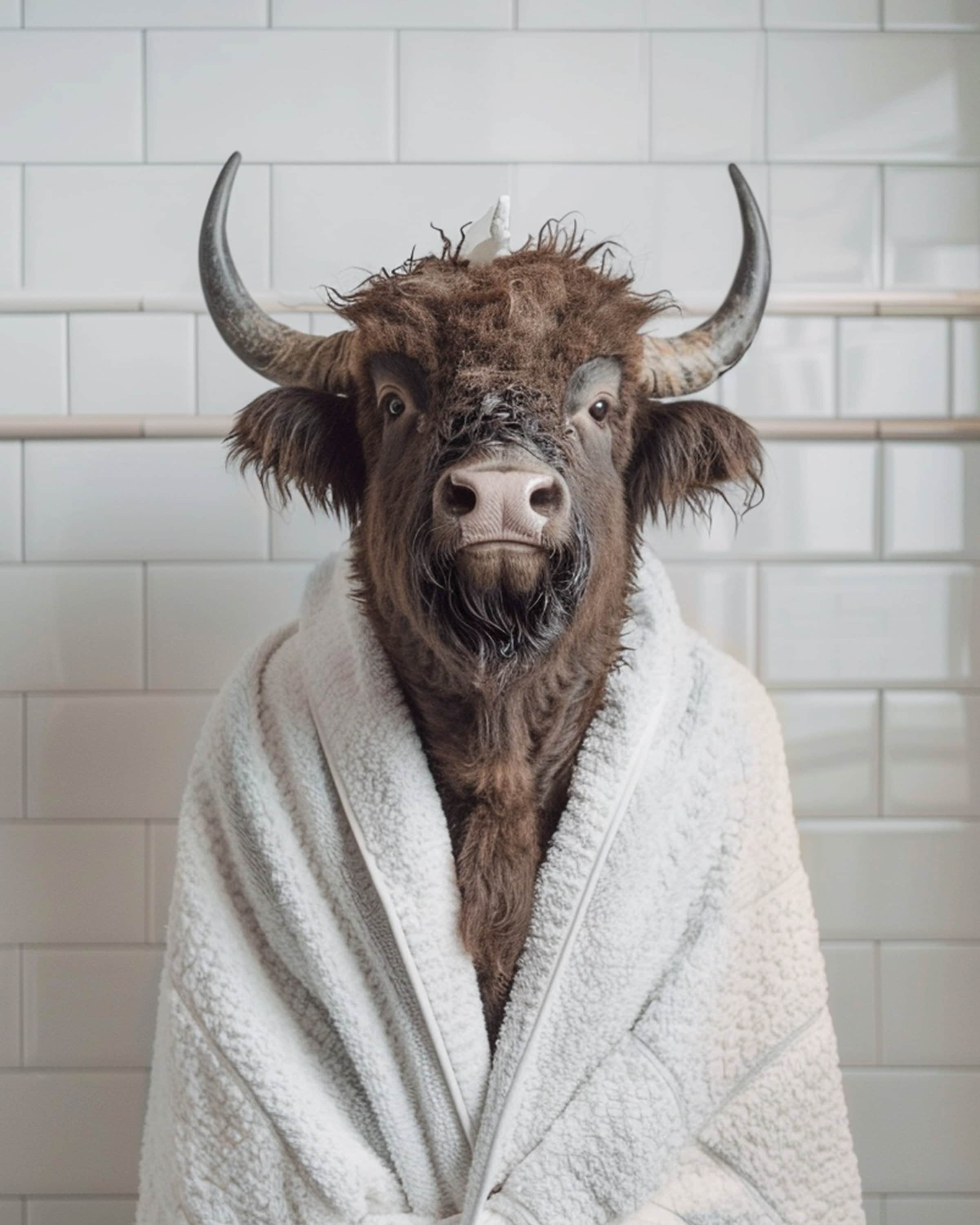 Cute Buffalo Bathroom Decor Instant Download Bathroom Wall Art Animal ...