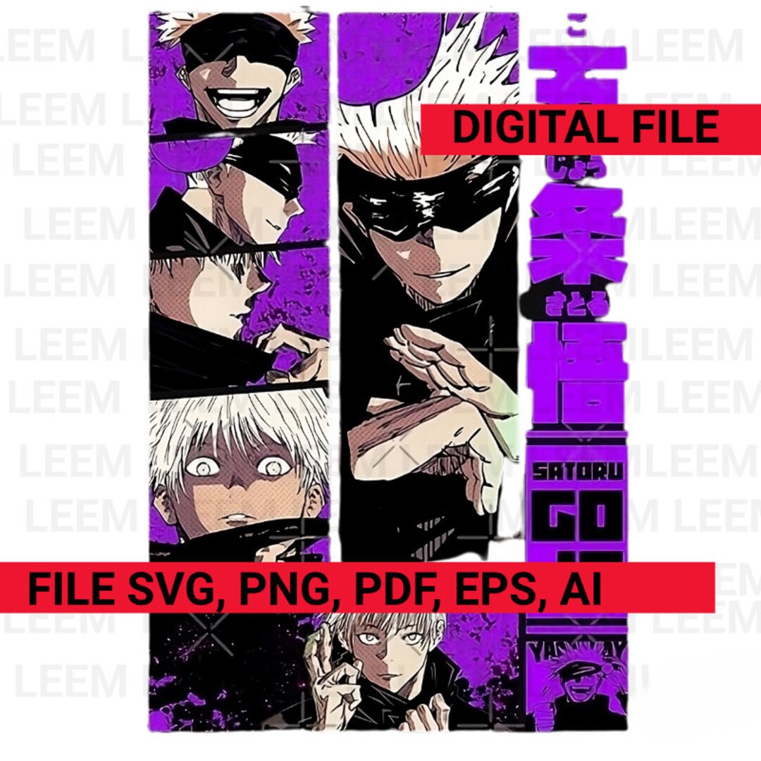 ANIME VECTOR, Jujutsu Kaise,t-shirt Desing, Gojo Satoru, Svg, Png, Pdf ...