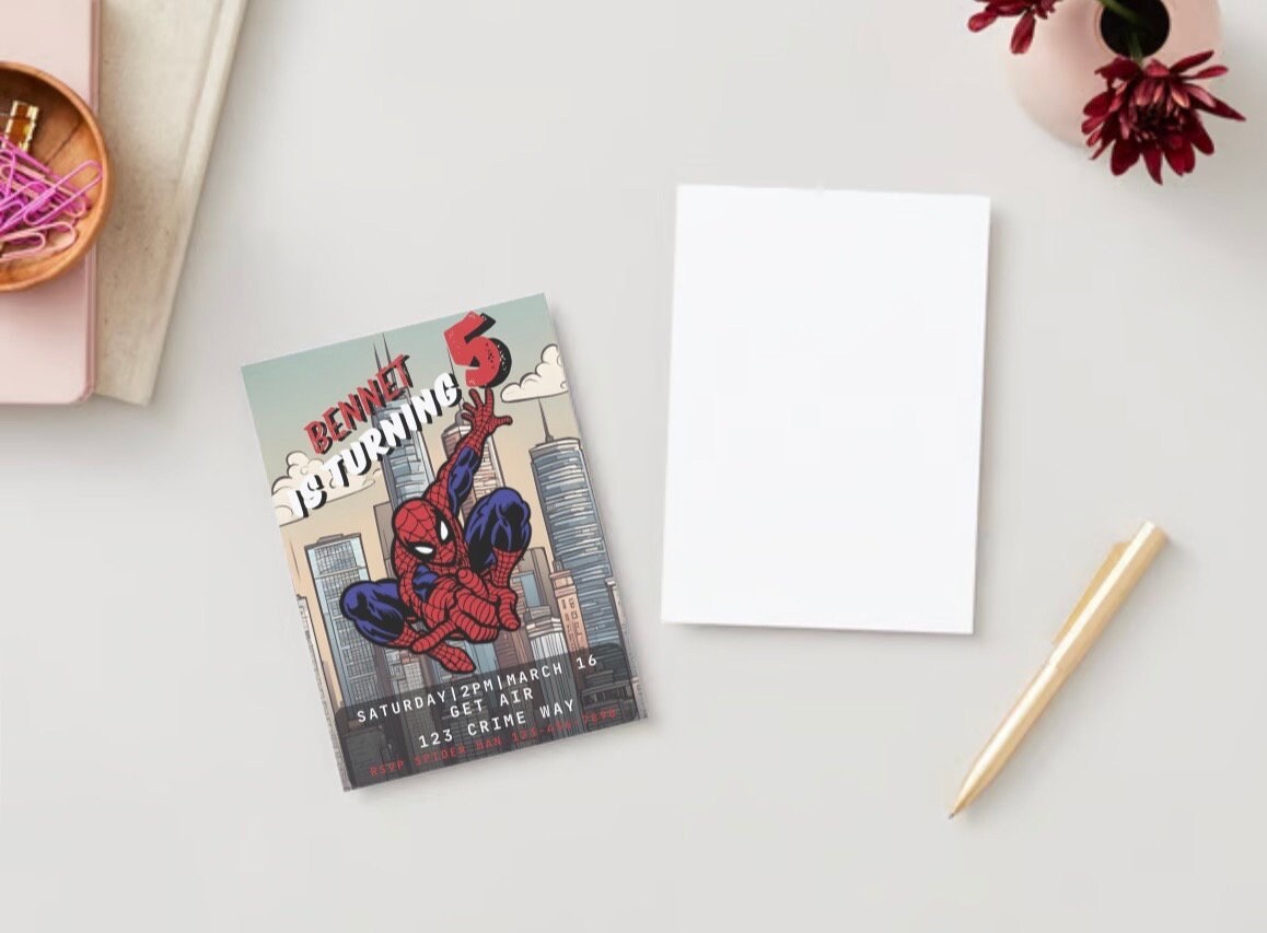EDITABLE Spider Man Invitation Template Spider Man Birthday Theme ...