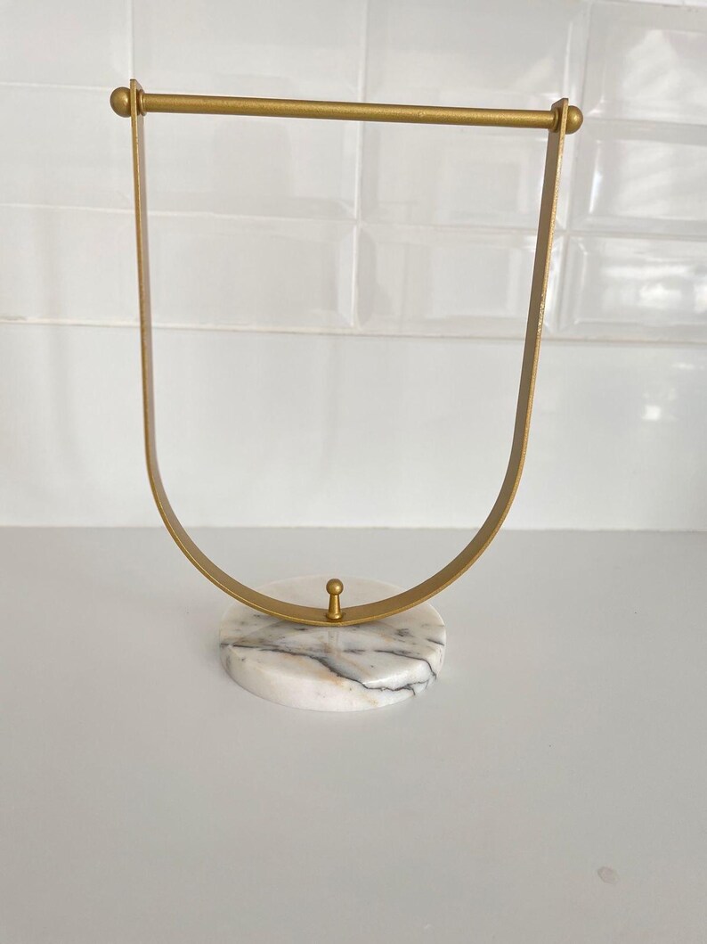 Luxury Gold Towel Holder - Handmade Marble Bathroom Decor - Elegant ...