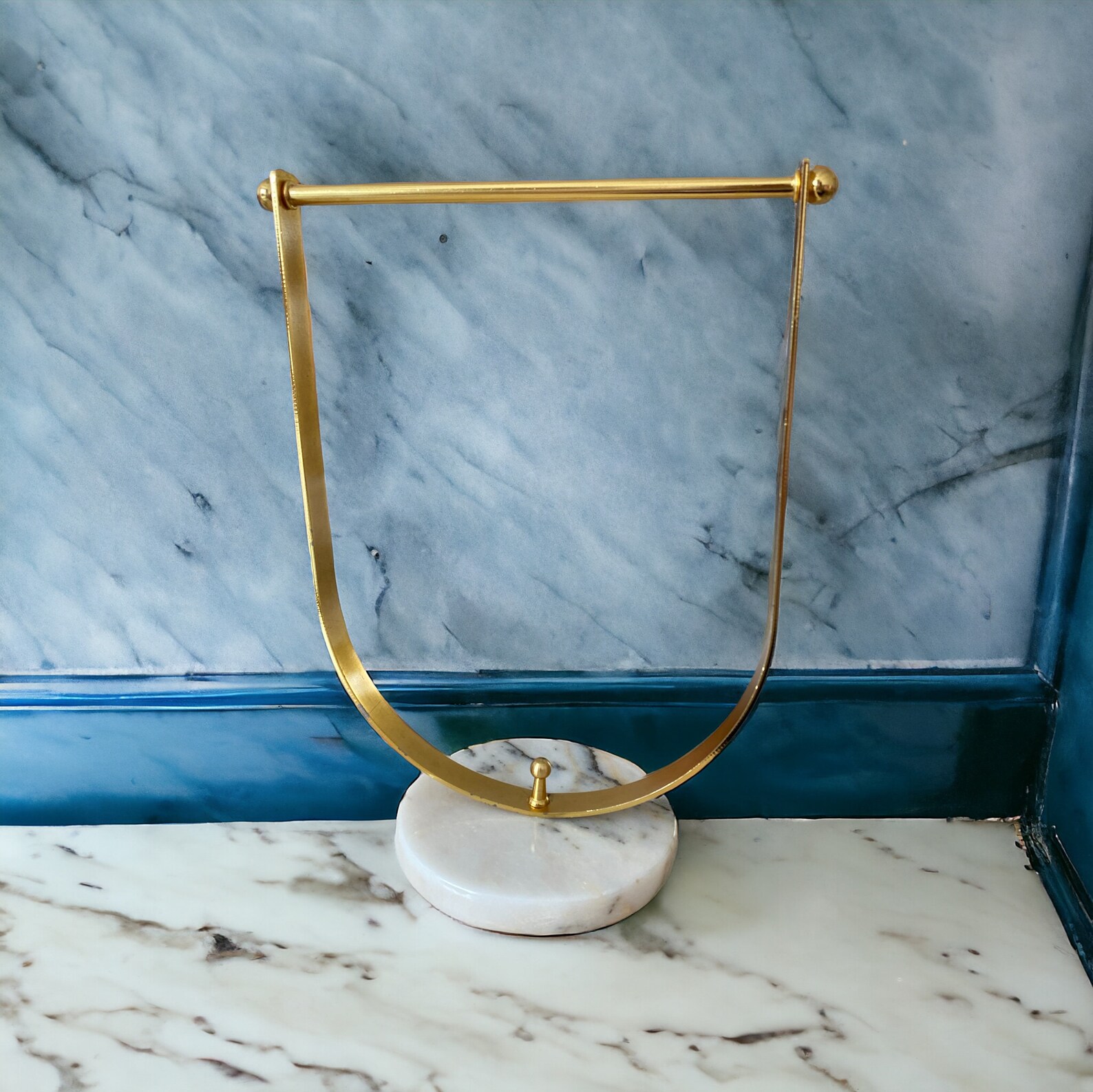 Luxury Gold Towel Holder - Handmade Marble Bathroom Decor - Elegant ...