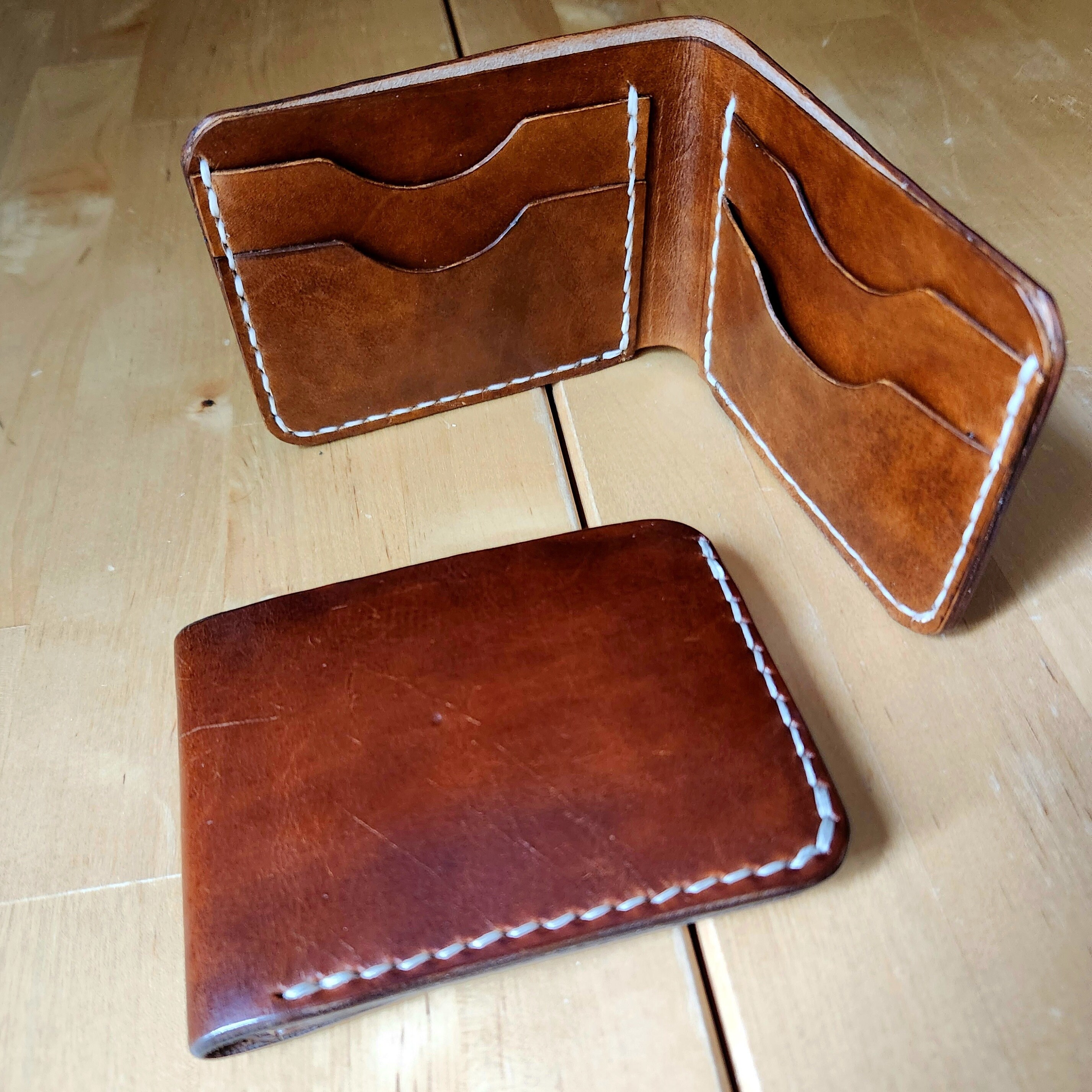 Men's Full-grain Leather Wallet, Four Card Slots and Bill Slot, Hand ...