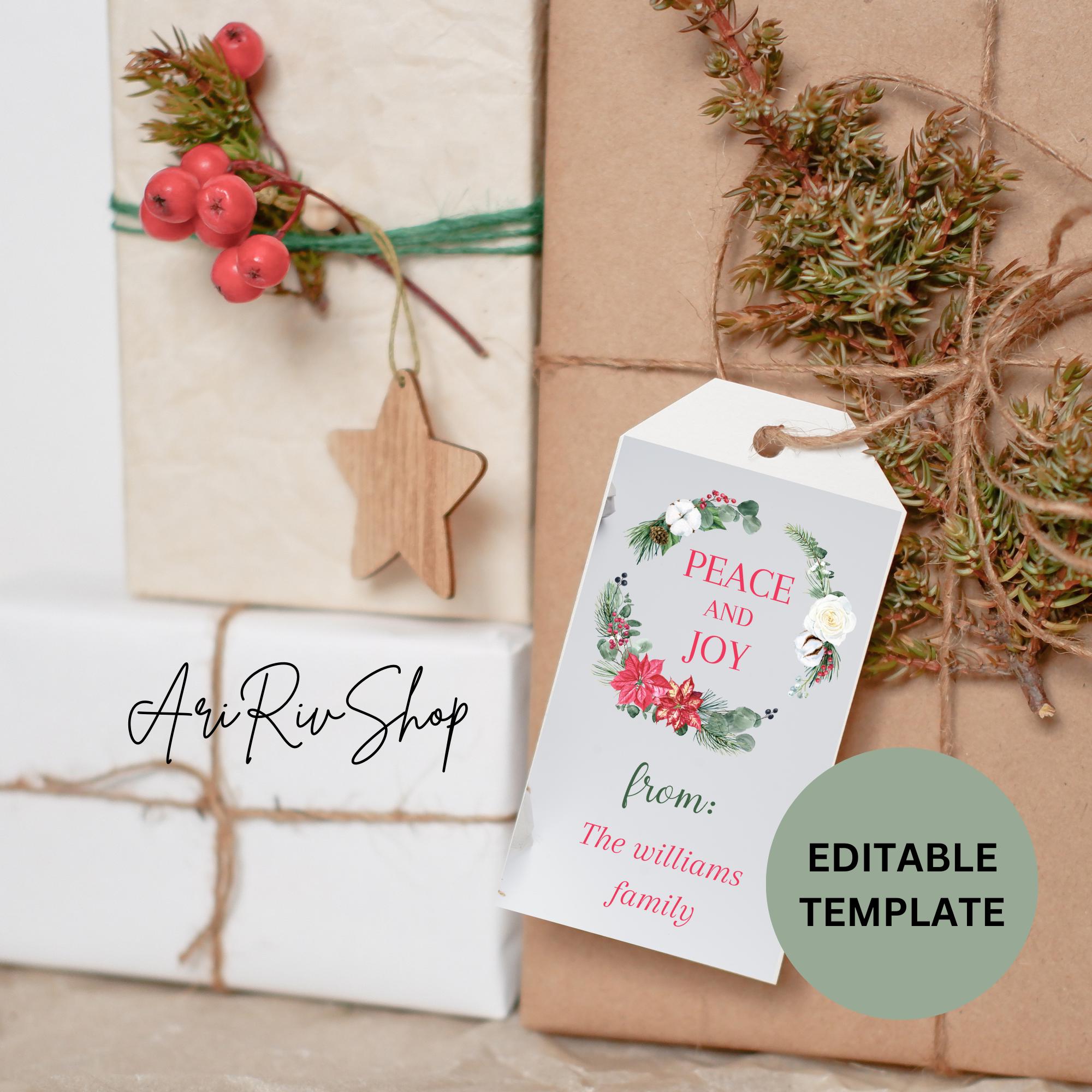 Merry Christmas Gift Tags & Labels Christmas Tags Editable Merry ...