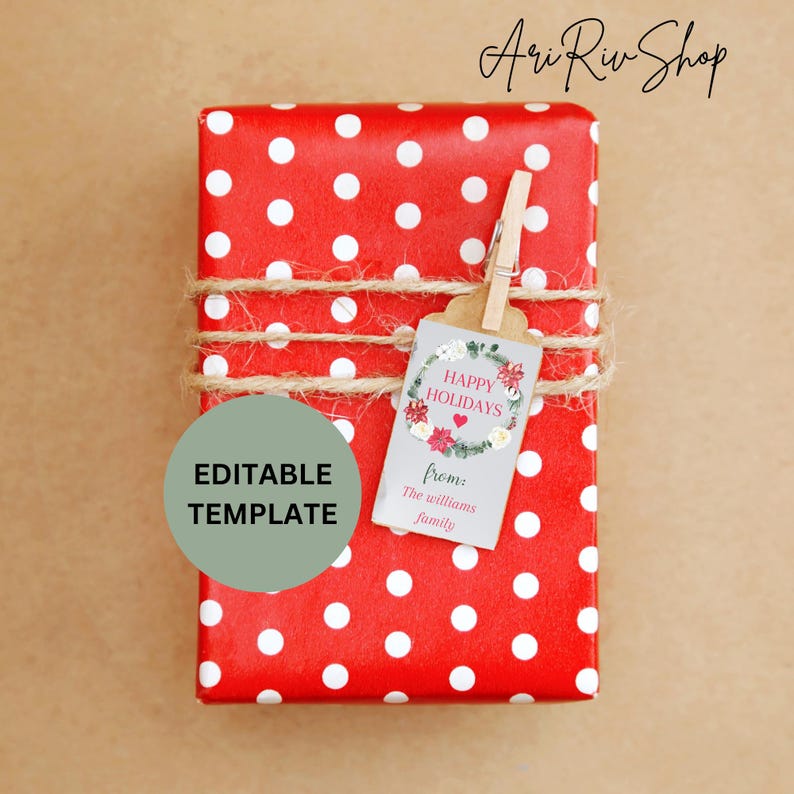 Merry Christmas Gift Tags & Labels Christmas Tags Editable Merry ...