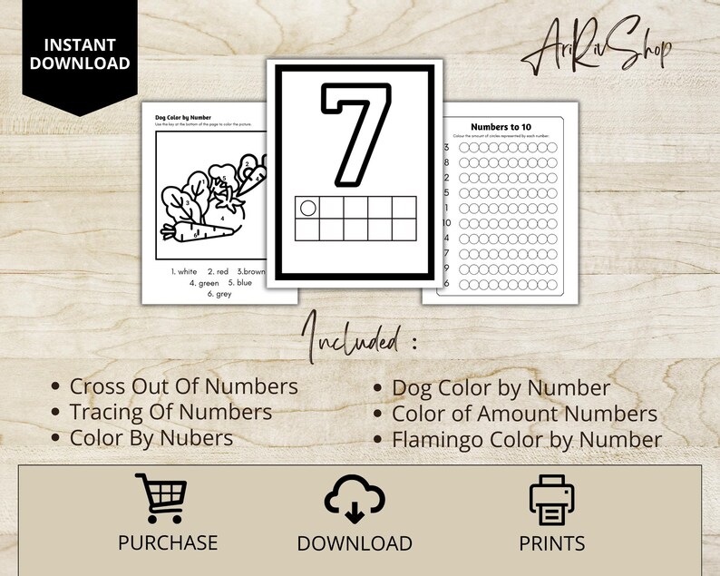 Numbers Coloring Book Kids Homeschool Activity Fun & Educational Kids ...