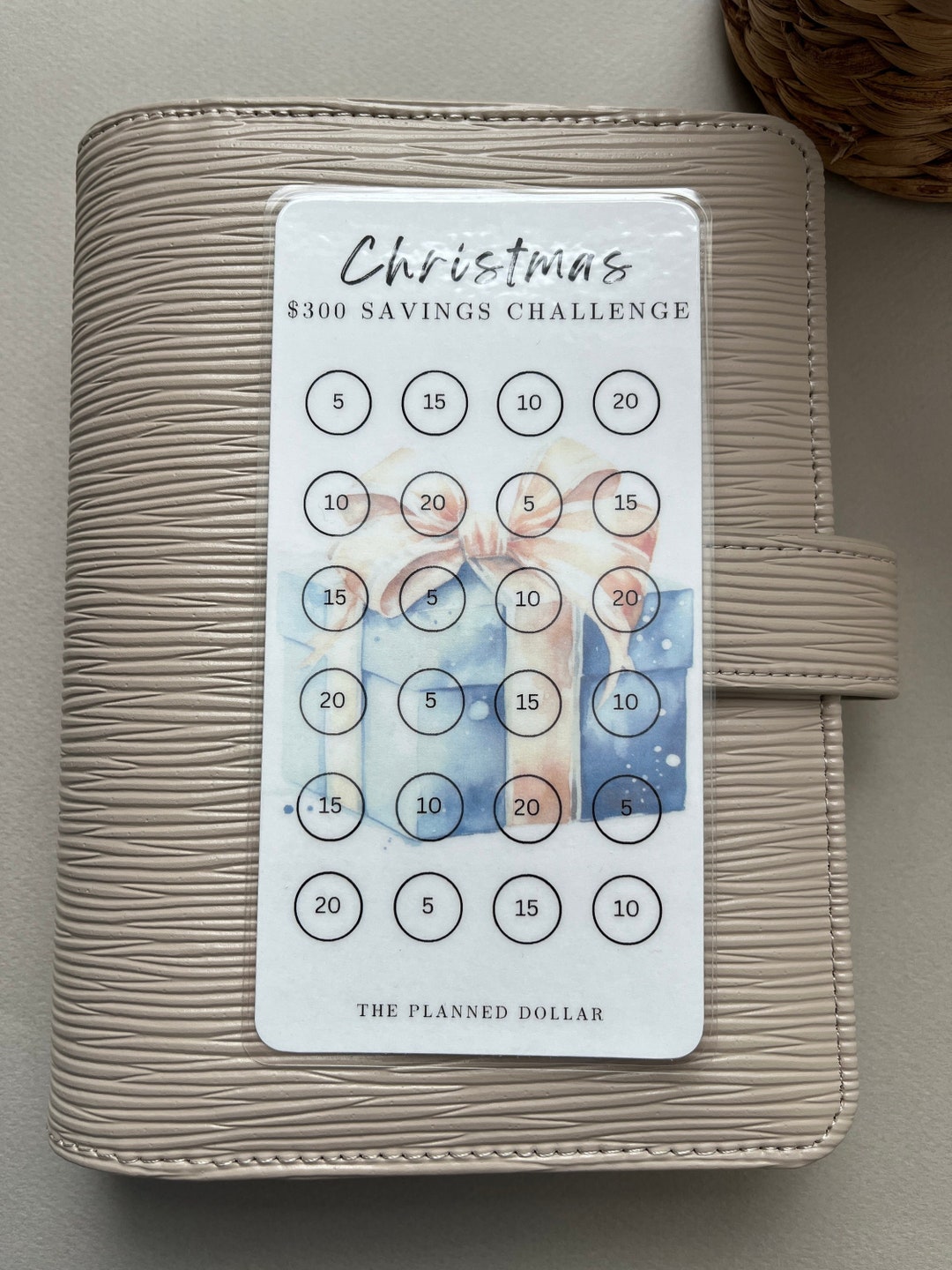 Christmas Savings Challenge Tracker A6 Laminated Cash Tracker Color ...