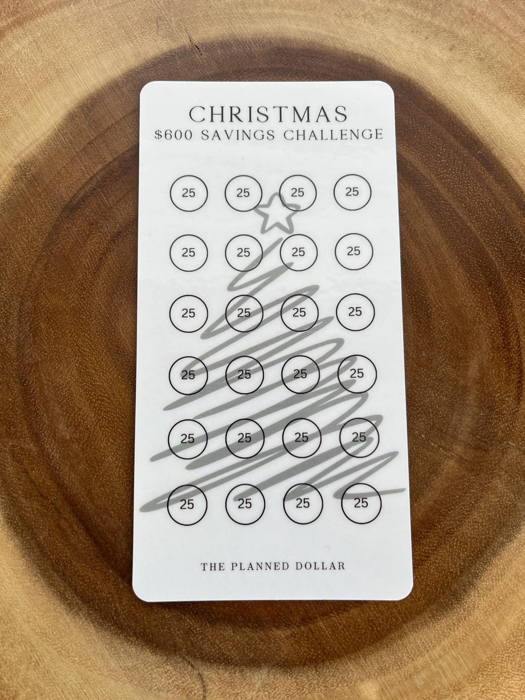 Christmas Savings Challenge Tracker | A6 Laminated Cash Tracker | Tree ...
