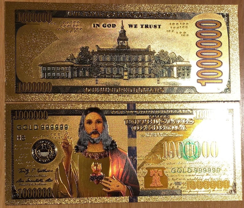 Golden Jesus One Million Dollar Bill - Etsy