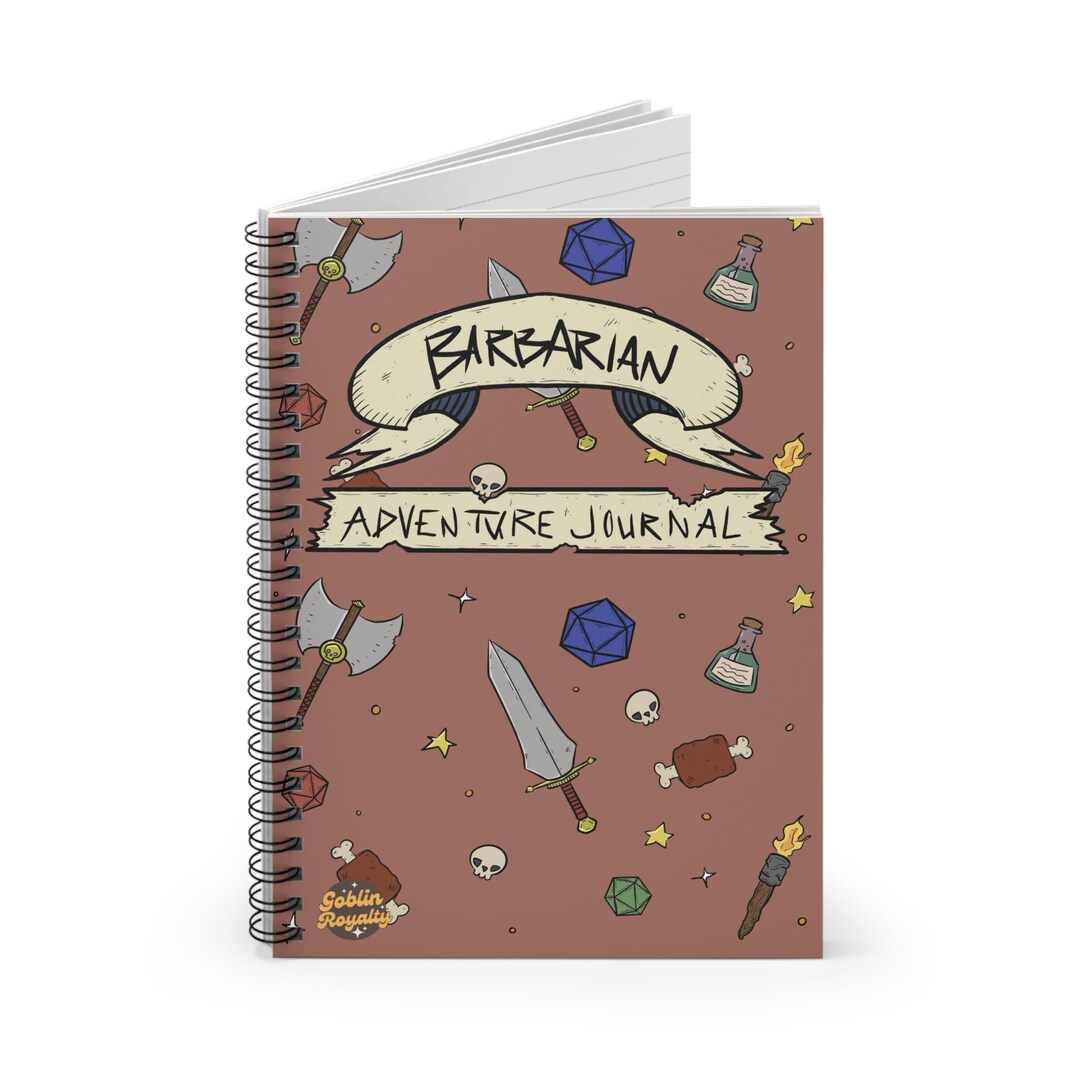 DND Barbarian Adventure Journal: Spiral Notebook. Cool, Fantasy ...