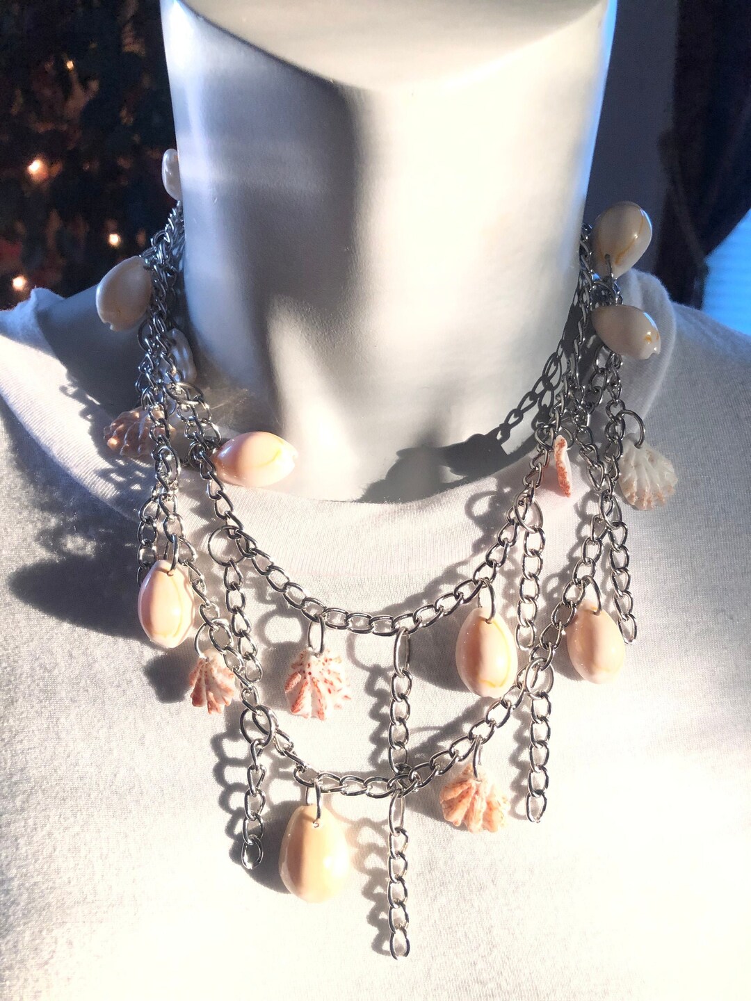 Sea Shells, Silver or Gold Beach Belly Chain, Wrap Around Long or Short ...