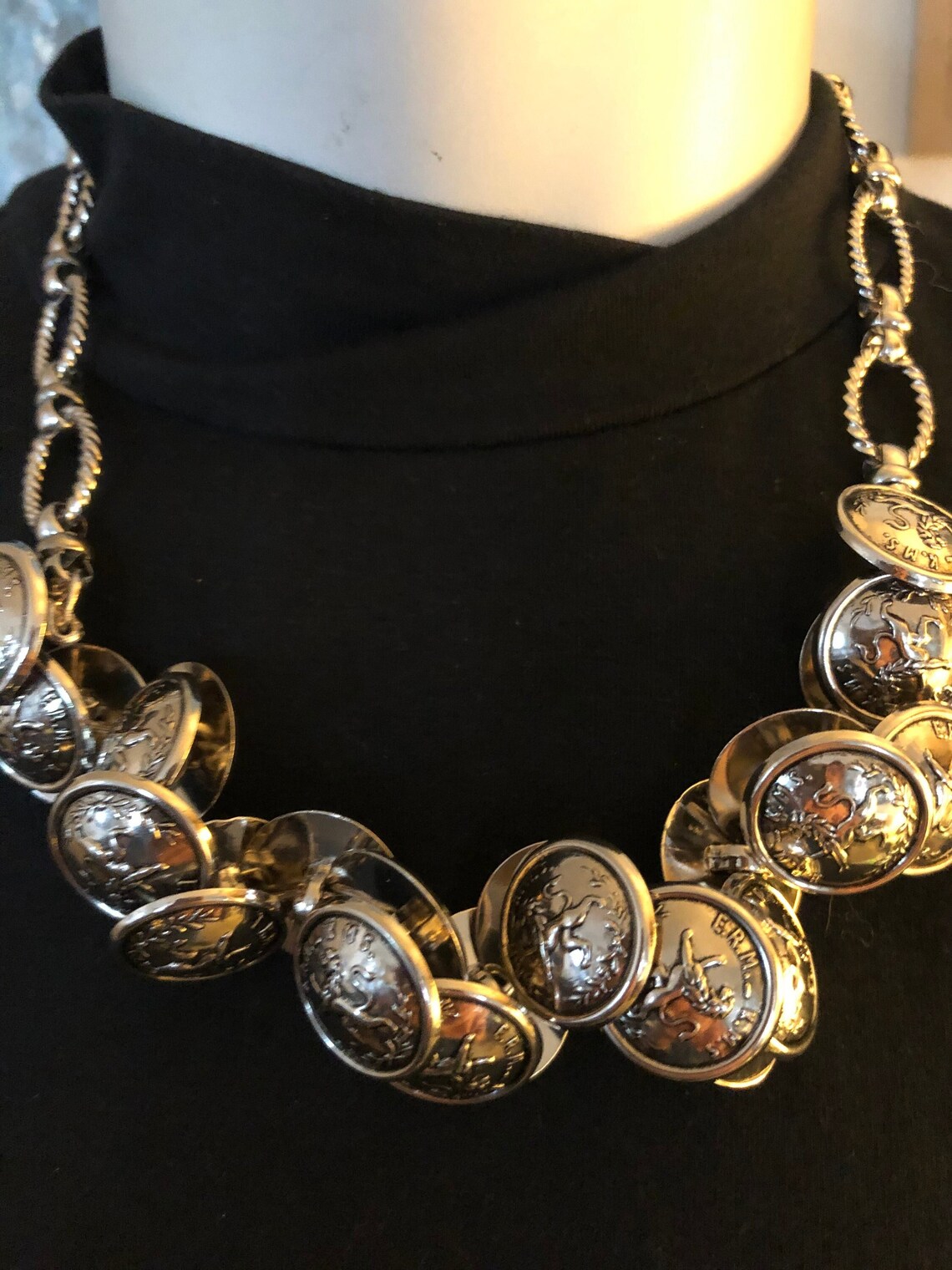 Silver Tones Adjustable Avant-garde Jewelry Set, Adjustable Necklace ...