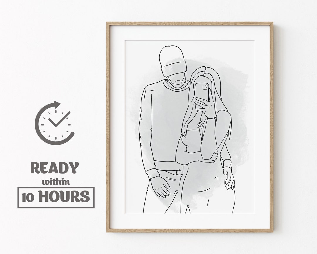 CUSTOM LINE DRAWING Minimalist Couple Custom Line Art Minimalist ...