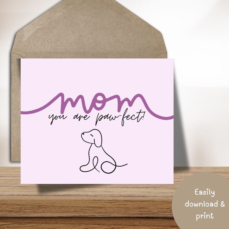 Mothers Day Cards dog Mom Happy Mothers Day Blank Card Neutral Cards ...