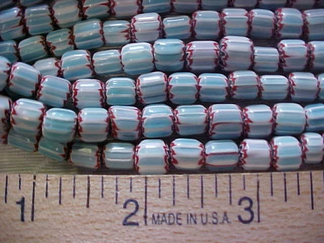 Vintage 1980s Blue Six Layer Rosetta Chevron Beads Ready to Wear Strand ...