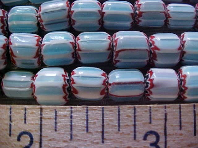 Vintage 1980s Blue Six Layer Rosetta Chevron Beads Ready to Wear Strand ...