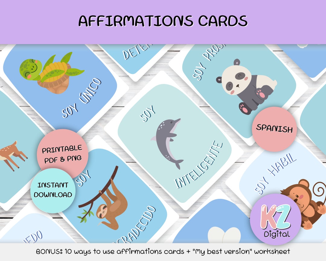 30 Printable Positive Affirmations Cards for Boys in Spanish ...