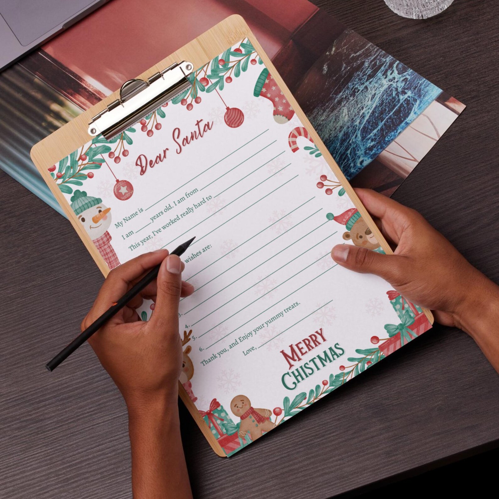 Letter to Santa Printable, Christmas Wish List Activity, Dear Santa ...