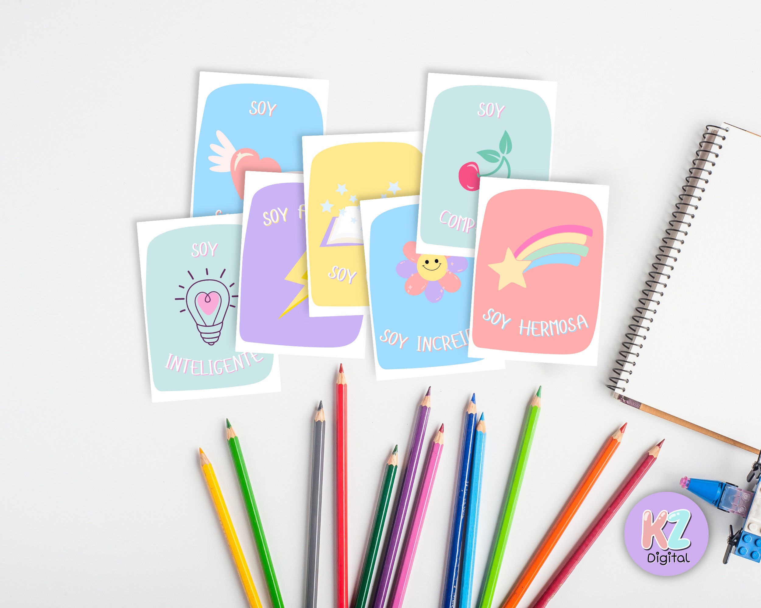 30 Printable Positive Affirmations Cards for Girls in Spanish ...