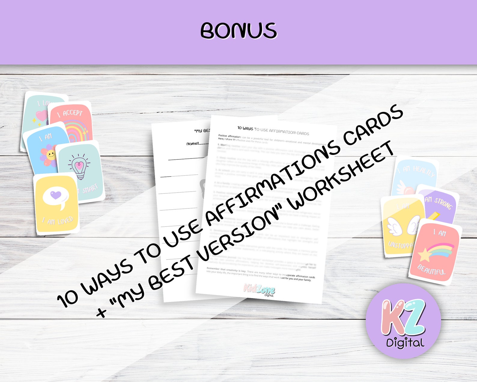 30 Printable Positive Affirmations Cards for Children in English ...