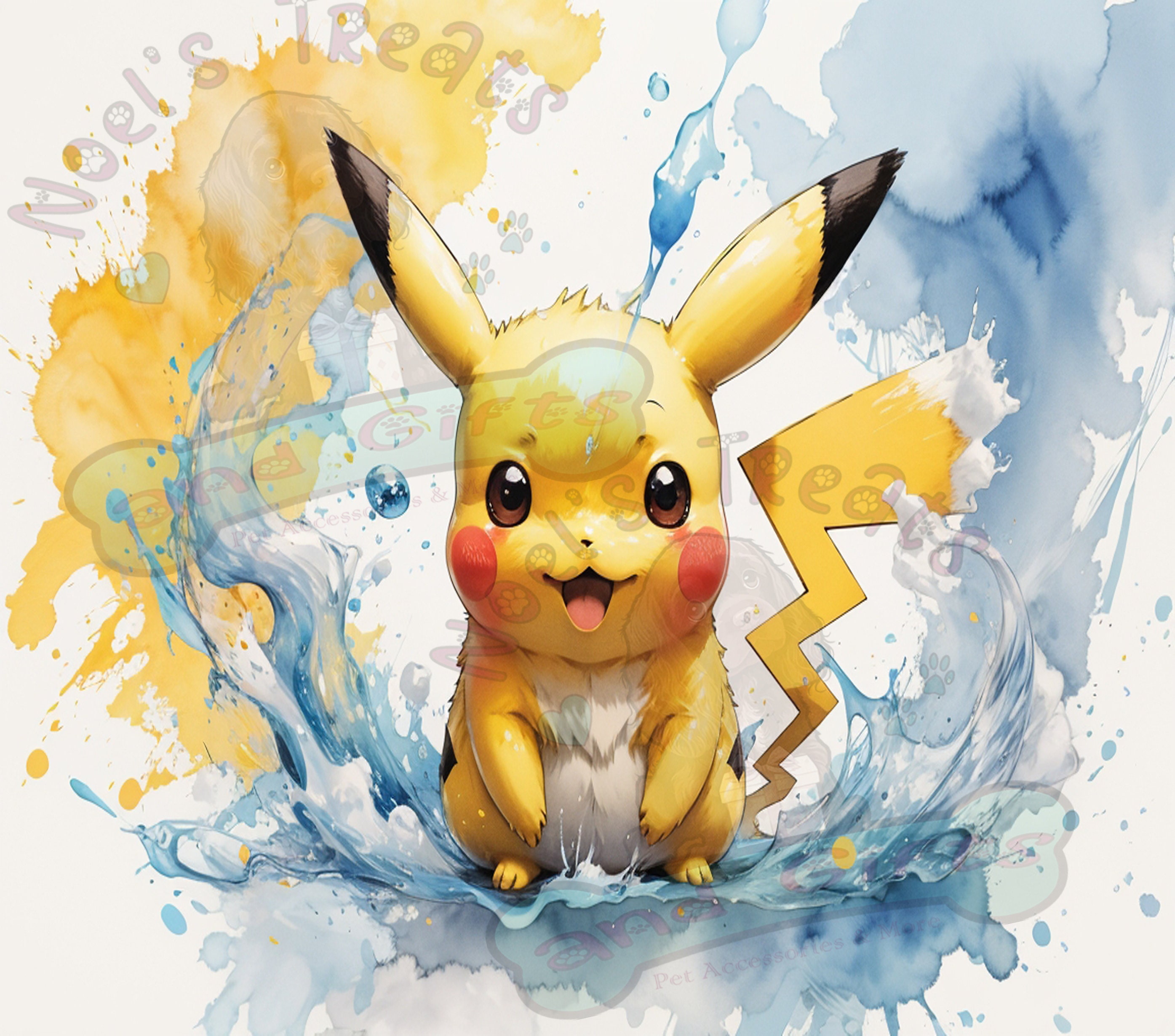 Pokemon Pikachu Tumbler Wrap, Pokemon Png, Watercolor Pikachu Png ...