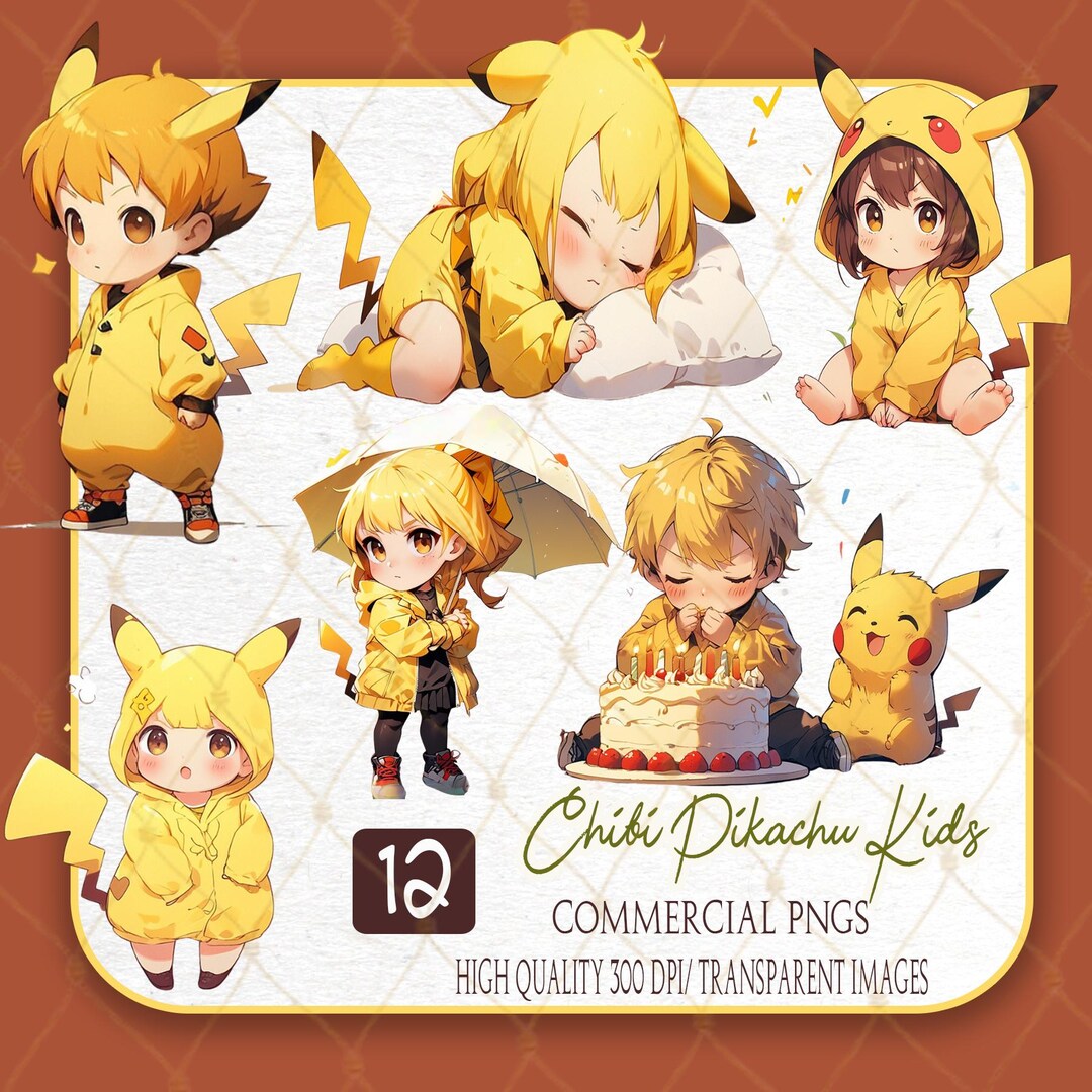 Chibi Png Bundle, Chibi Boys and Girls as Pikachu, Chibi Pikachu ...
