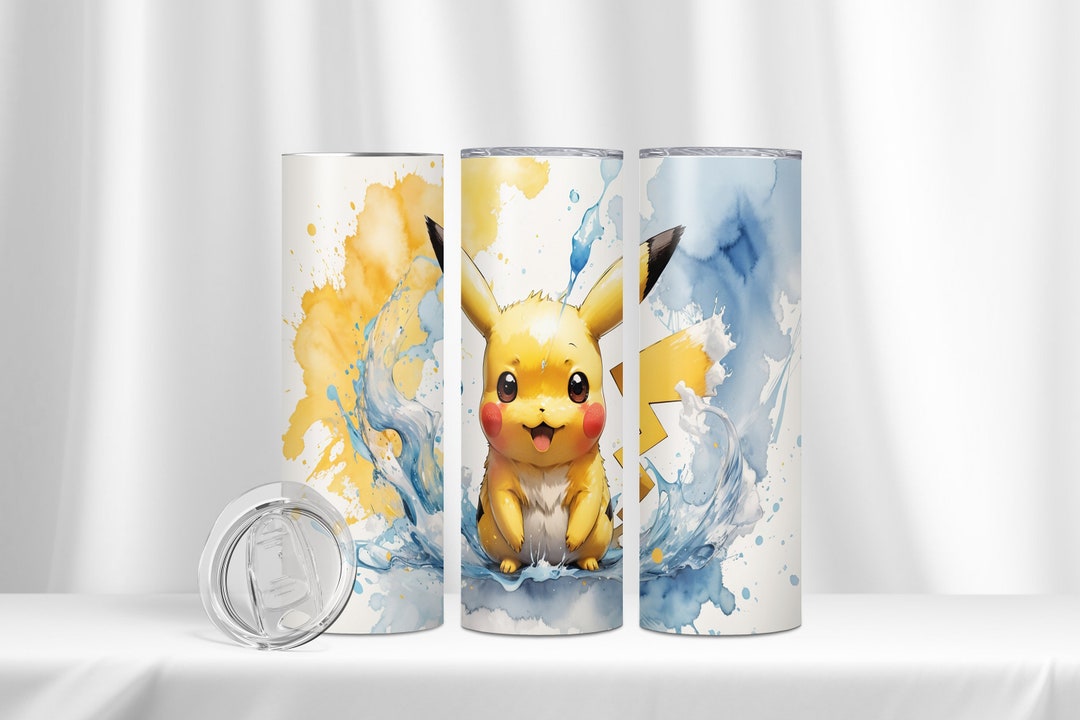 Pokemon Pikachu Tumbler Wrap, Pokemon Png, Watercolor Pikachu Png ...