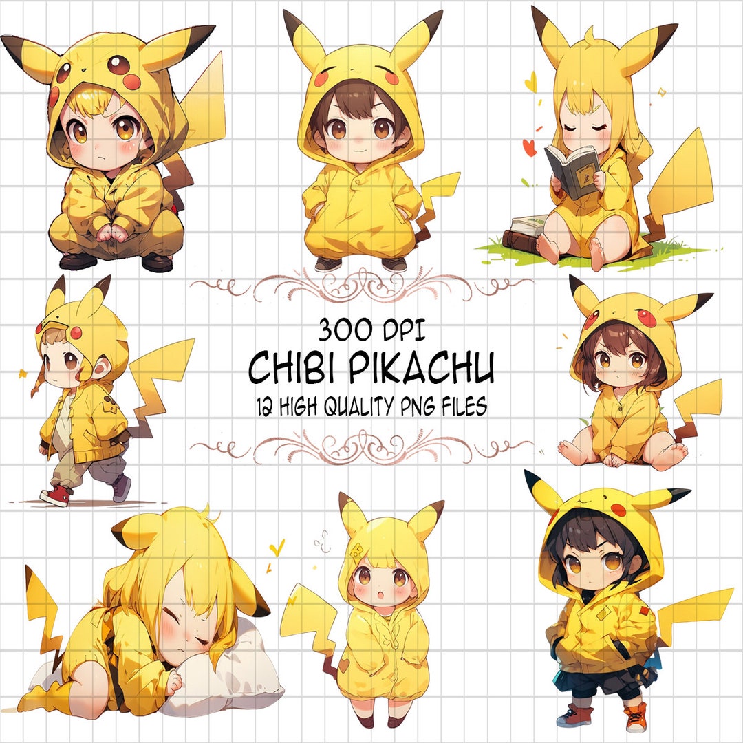 Chibi Png Bundle, Chibi Boys and Girls as Pikachu, Chibi Pikachu ...