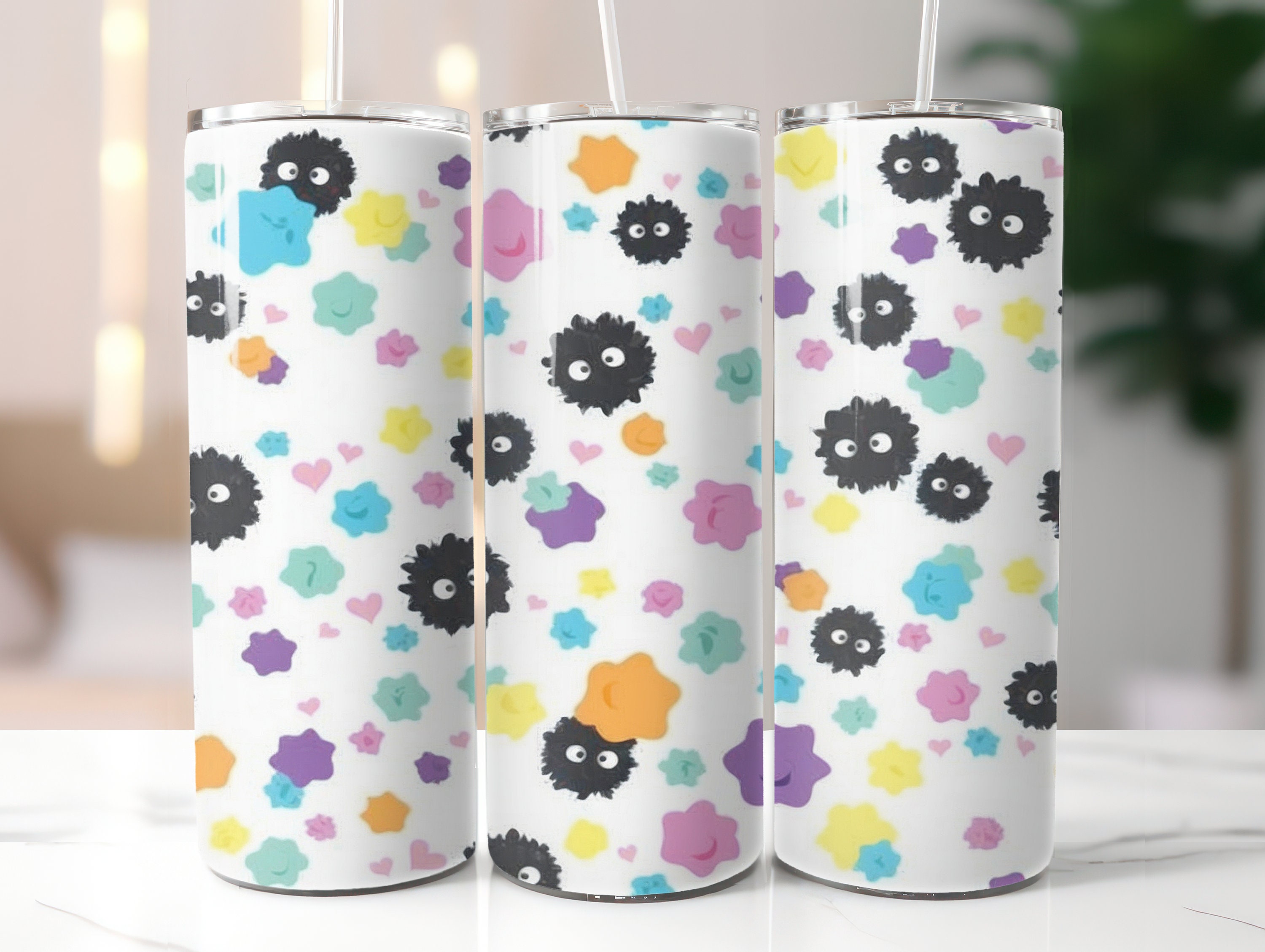 Soot Sprite Anime Inspired Tumbler Wrap, Soot Sprite Png, Tumbler ...