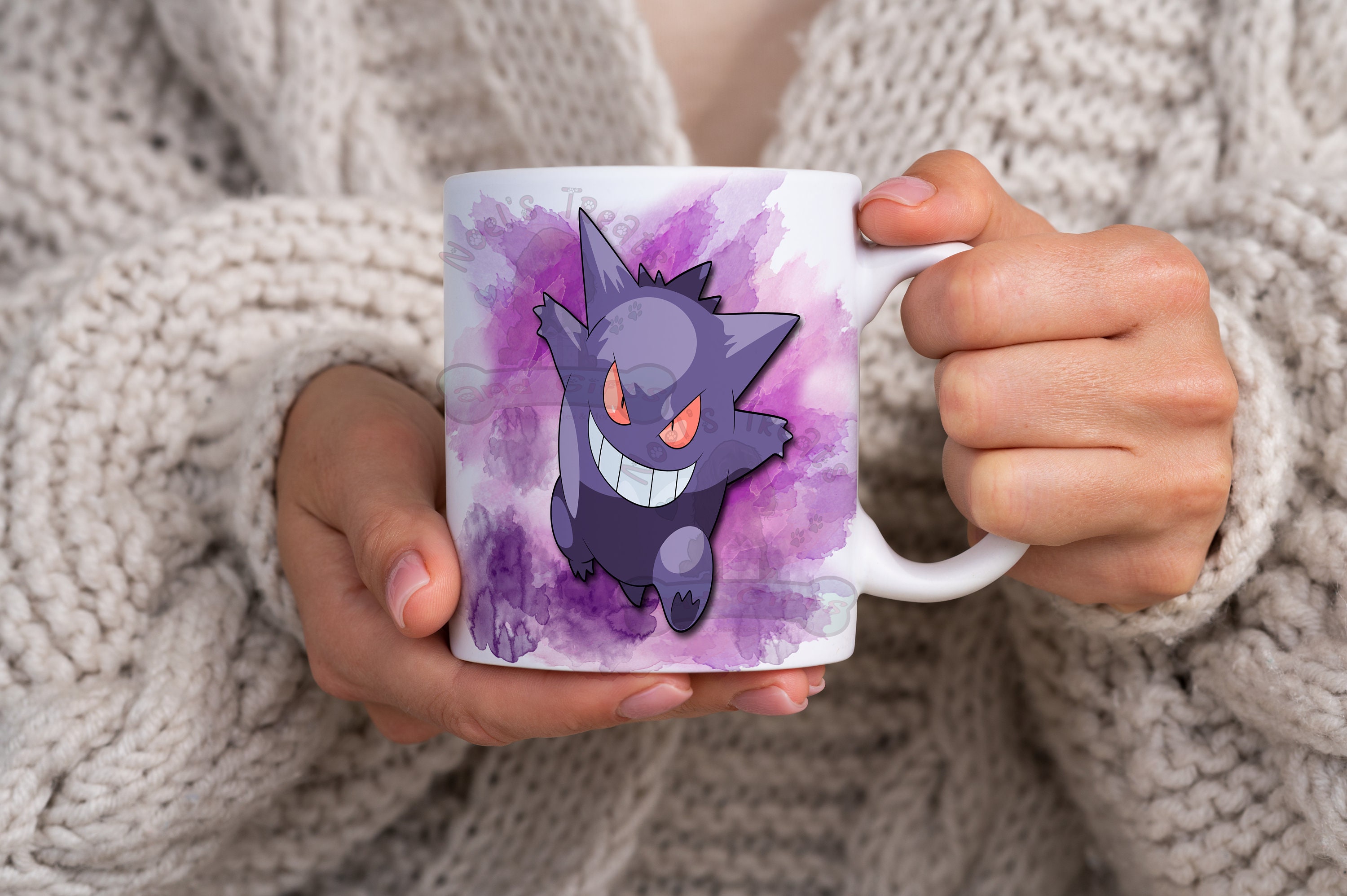 Pokemon Gengar Tumbler Wrap, Gengar Png, Watercolor Gengar Png, 20 Oz ...