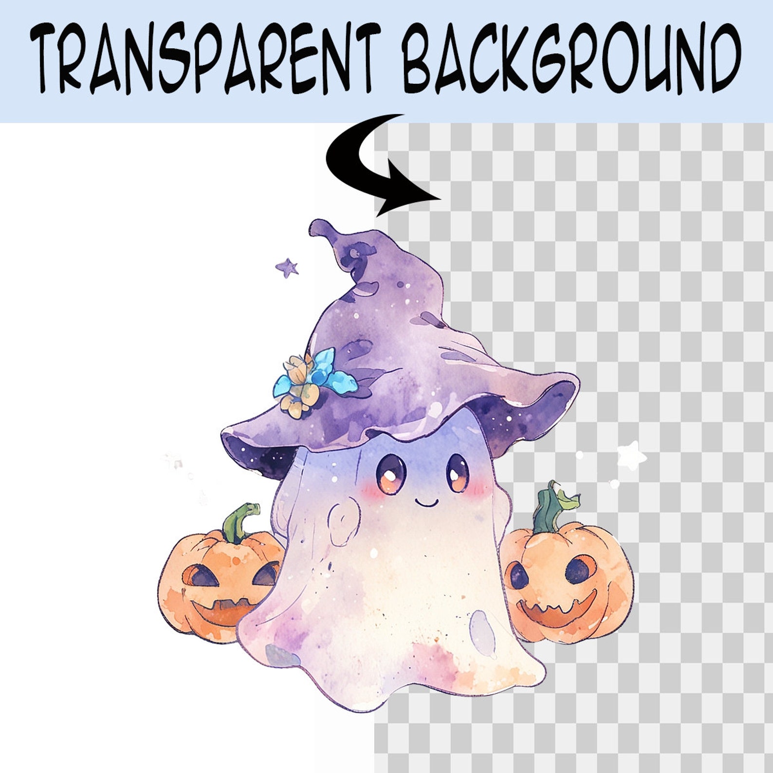 Watercolor Cute Halloween Clipart Bundle, Pastel Spooky Clip Art ...