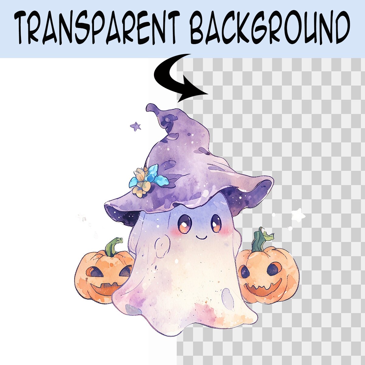 Watercolor Cute Halloween Clipart Bundle, Pastel Spooky Clip Art ...