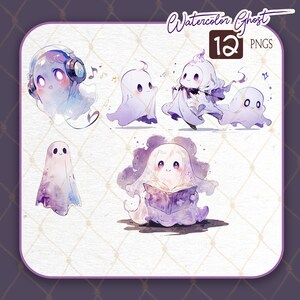 Watercolor Cute Halloween Clipart Bundle, Pastel Spooky Clip Art ...