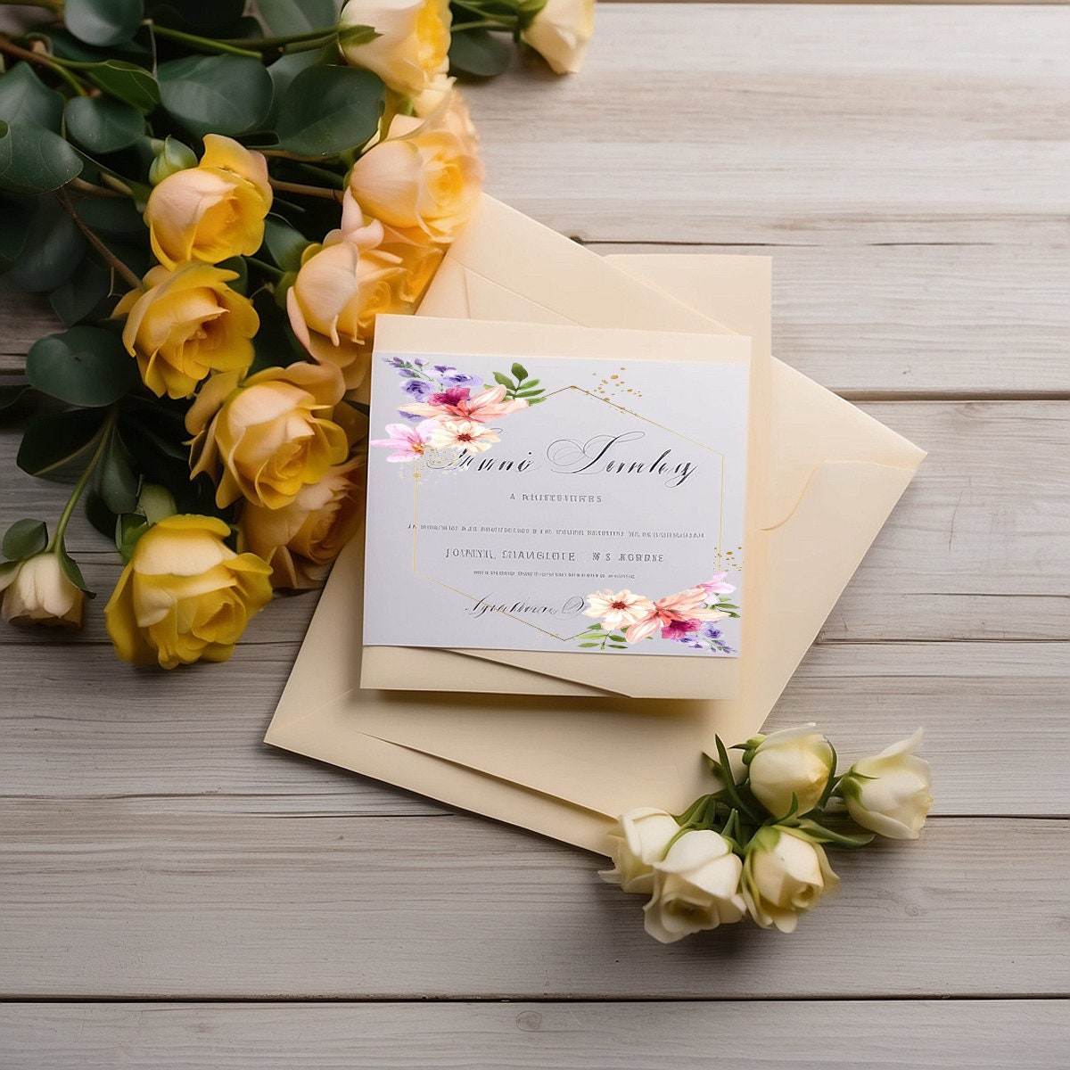 Watercolor Floral Boarders, Watercolor Wedding Crest, Wedding ...