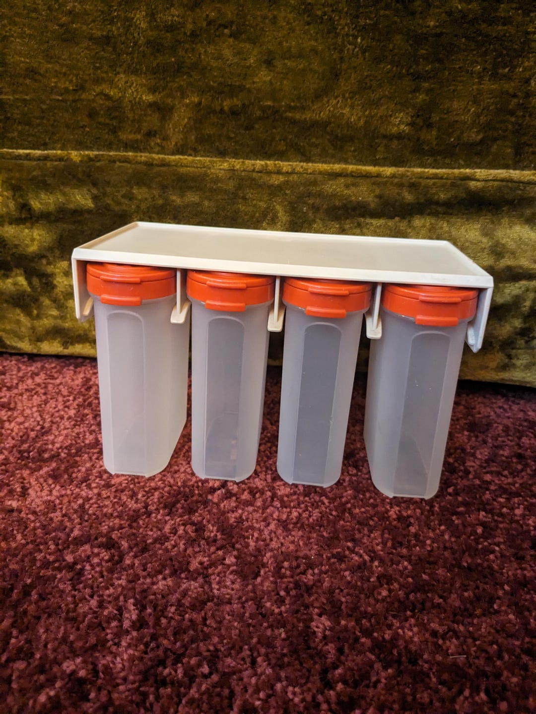 Orange Vintage Tupperware Spice Containers - Etsy