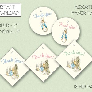 INSTANT DOWNLOAD Peter Rabbit Favor Tags Baby Shower Favor | Etsy