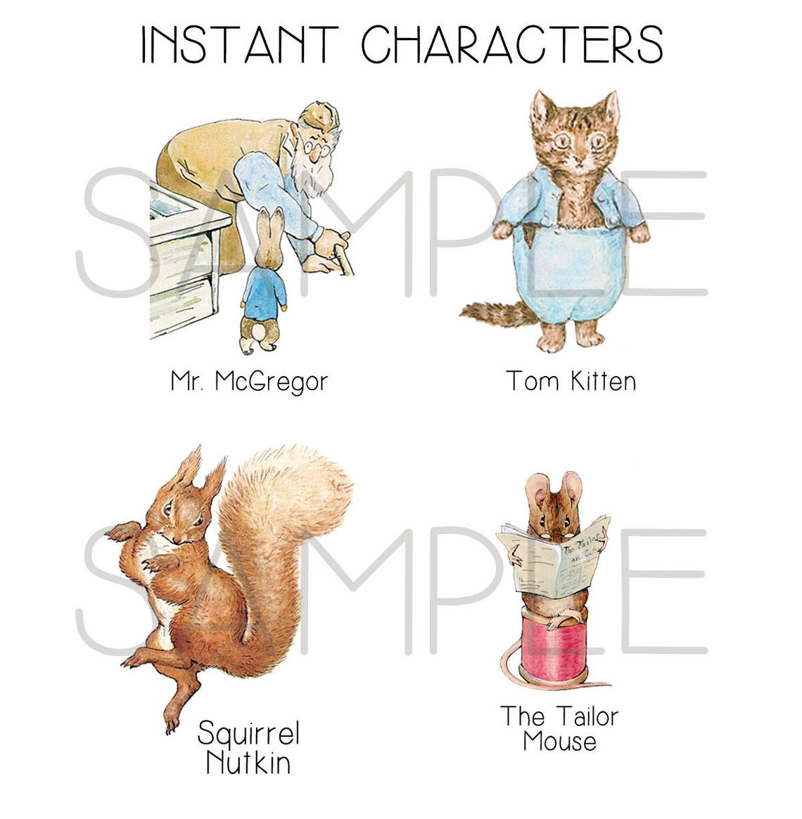 INSTANT DOWNLOAD LARGE Peter Rabbit Cut Out Table Stands - Etsy