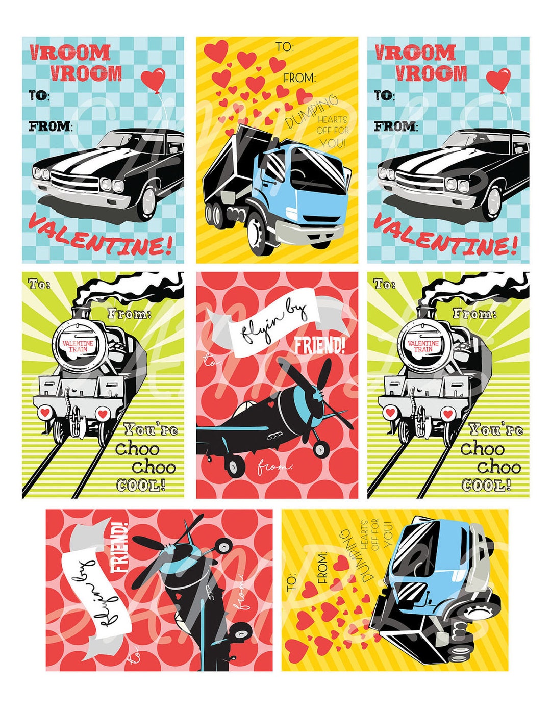 INSTANT DOWNLOAD - Valentine's Day Kid's Cards - Boys or Girls ...