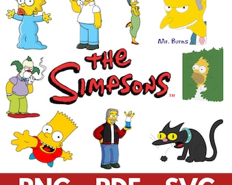Simpsons Svg Cut Files for Cricut / Silhouette, Svg, Png, Pdf, Simpsons ...