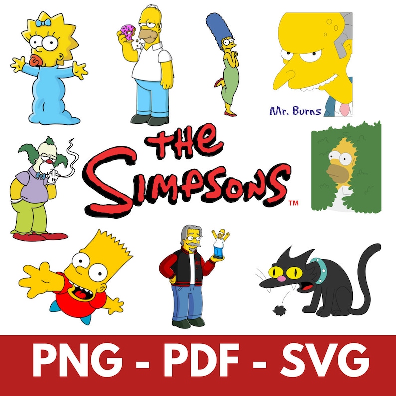 Simpsons Svg Cut Files for Cricut / Silhouette, Svg, Png, Pdf, Simpsons ...