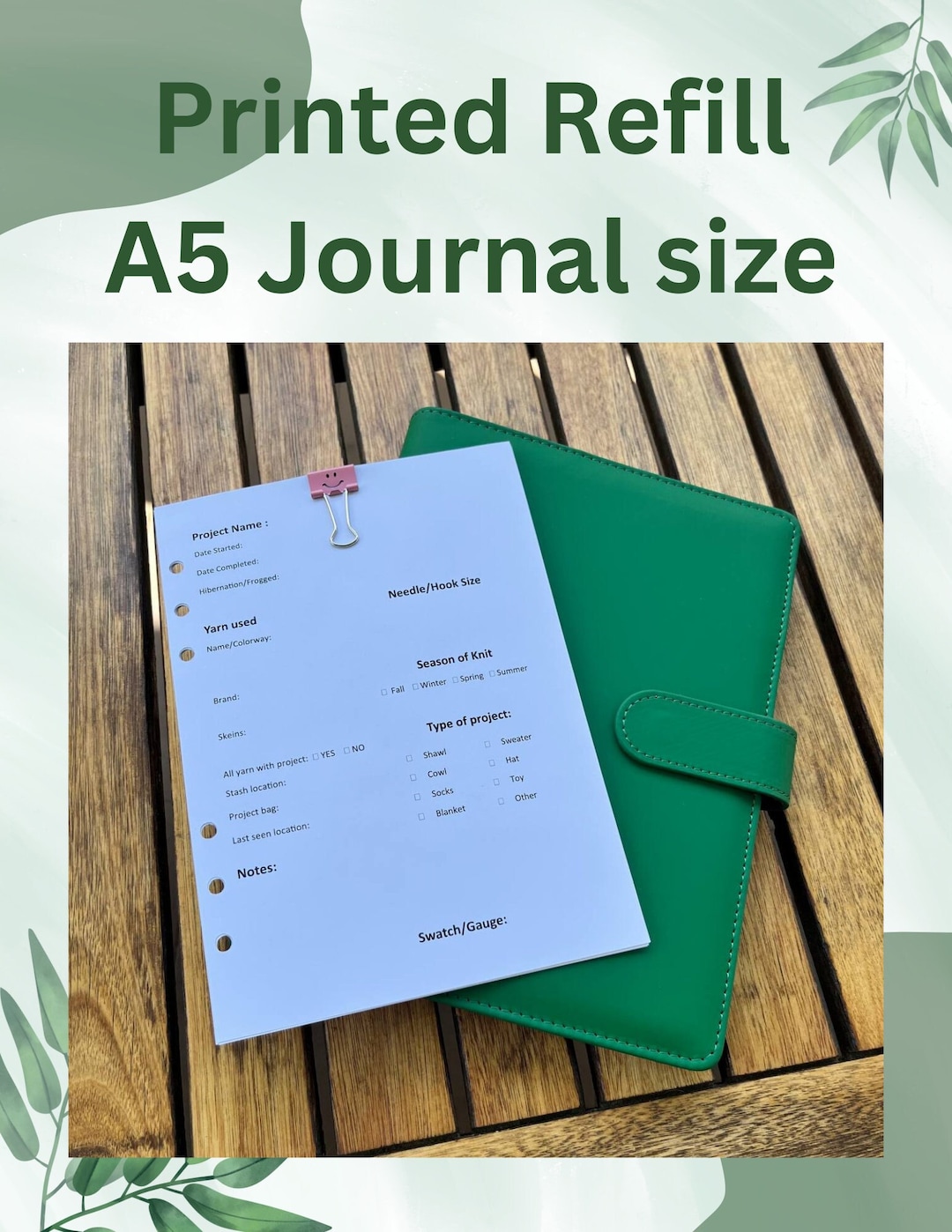 Project Journal Pages - PHYSICAL REFILLS - Etsy
