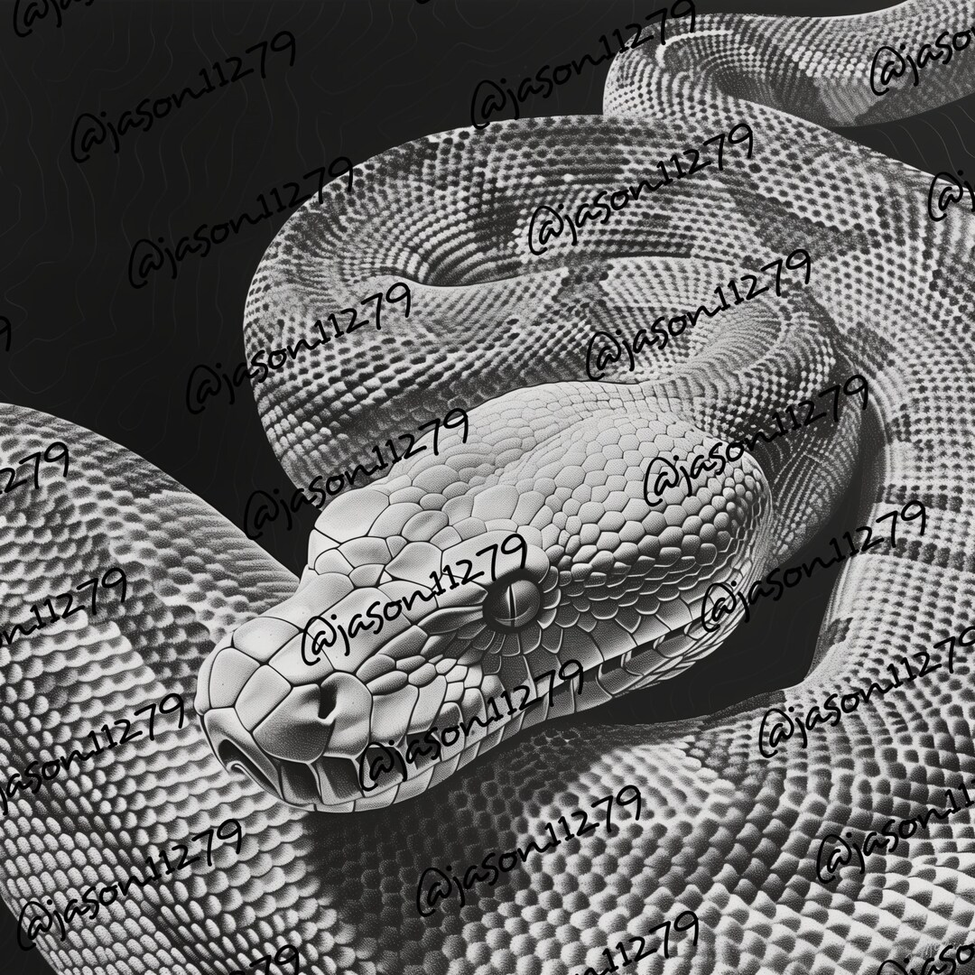 Python (black & White) - A.I. Art (digital Download - Printable) - Etsy