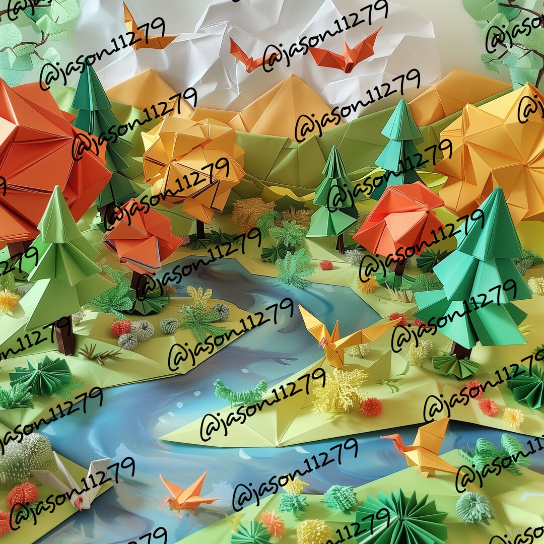Origami Scenery - A.I. Art (digital Download - Printable) - Etsy