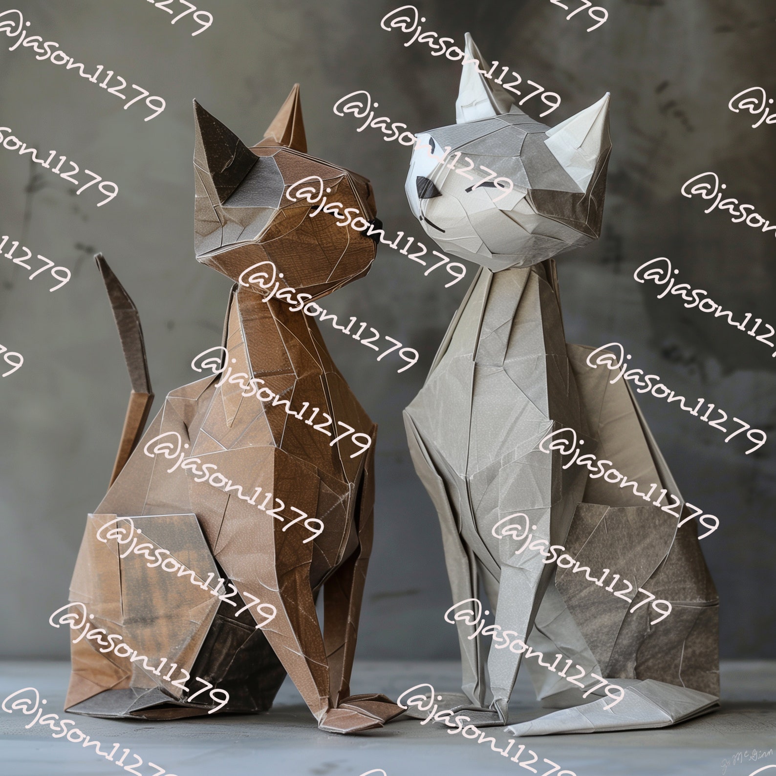 Origami Cats - A.I. Art (digital Download - Printable) - Etsy