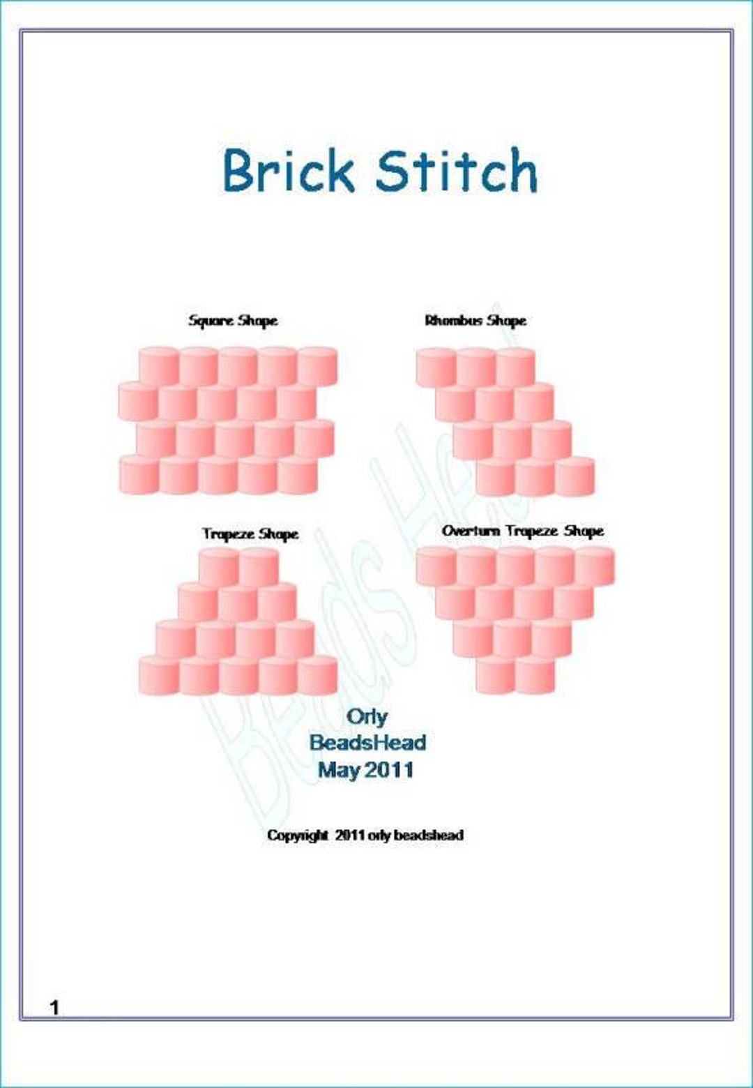 Step-step Pdftutorial Brick Stitch for Jewelry Beading - Etsy