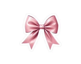 Adorable Coquette Pink Bow Sticker, Ideal for Personalizing Devices and ...