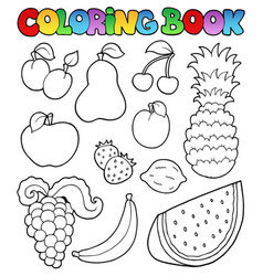 Fruits Coloring Book - Etsy