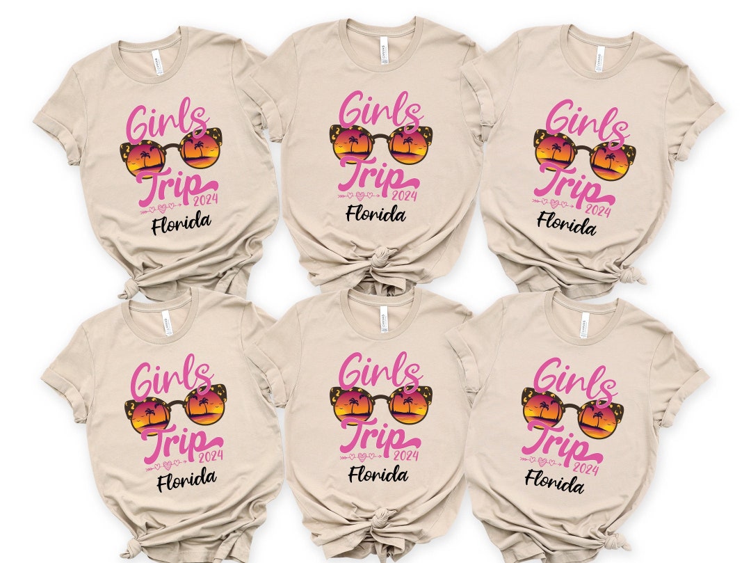 Custom Girls Trip 2024 Shirt, Girls Trip T-shirt, Best Friend Gift, Girls Travel Tee, Girls ...