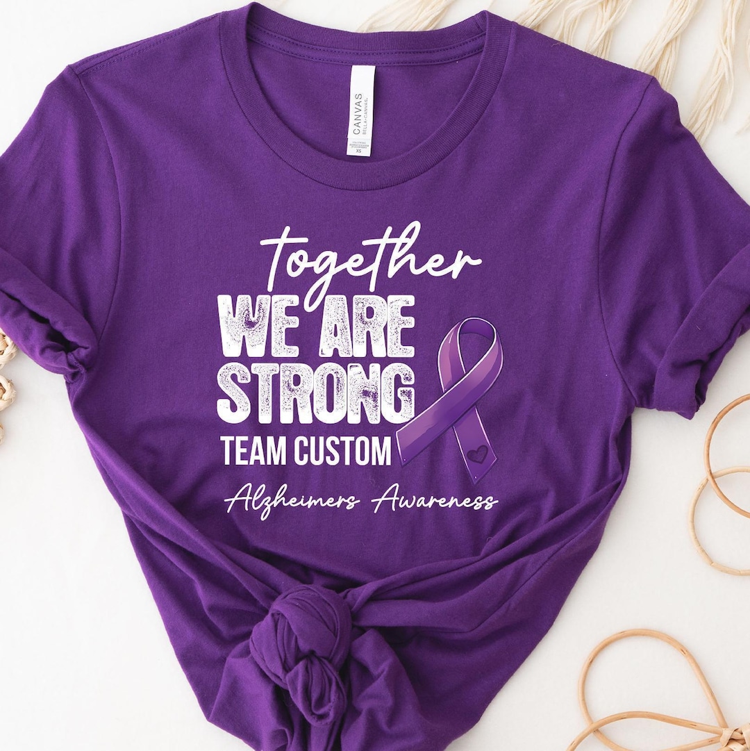 Personalized Alzheimer's Awareness Shirt: Purple Ribbon Support, Custom ...